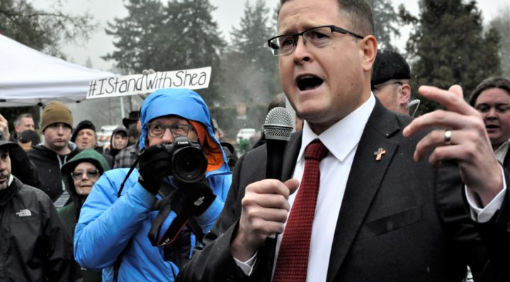 Rep. Matt Shea fined for damaging Capitol steps with oil | Fox 11 Tri ...